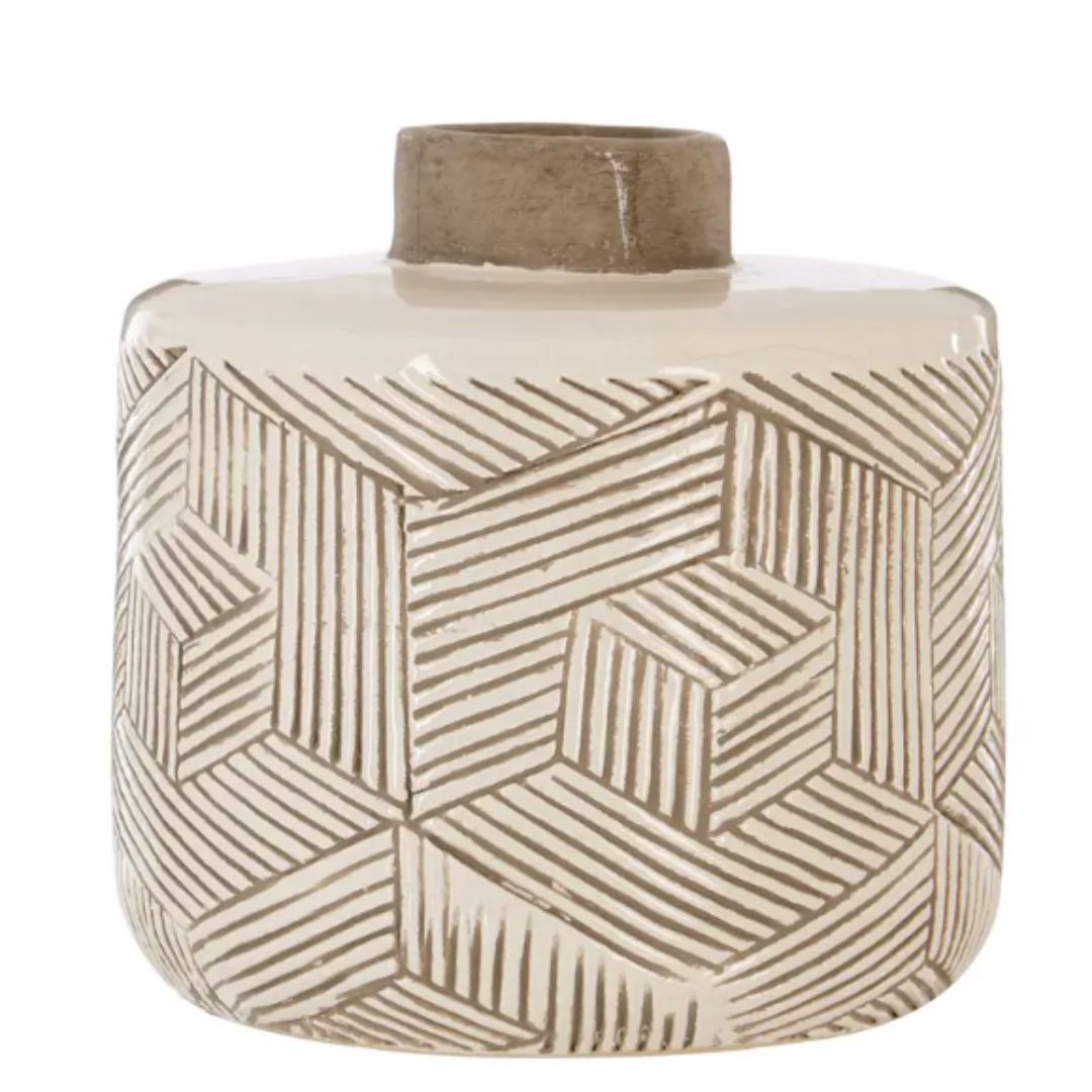 Earthenware Patterned Vase | Home Decor