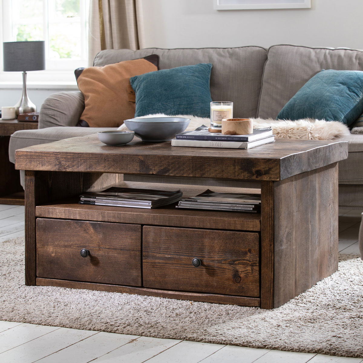 Coffee tables with drawers cheap store