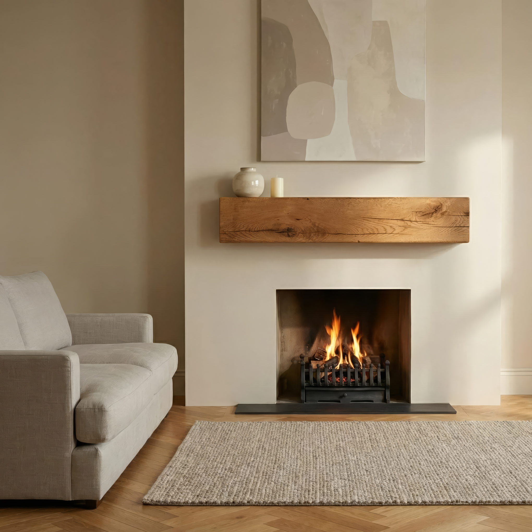 Oak Mantel Beam | 9cm x 19cm | Solid Oak Fireplace Beam