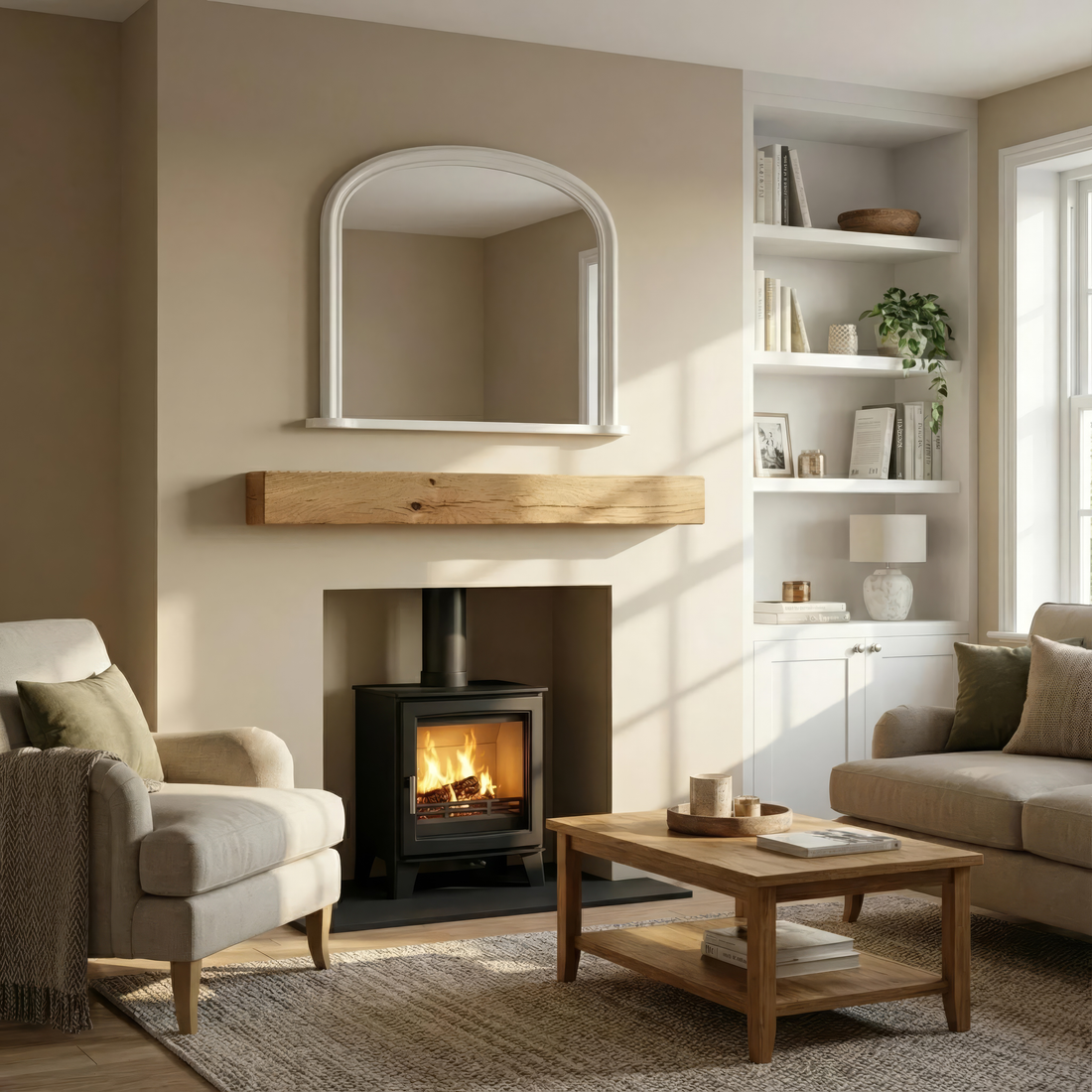 Oak Mantel Beam | 9cm x 19cm | Solid Oak Fireplace Beam