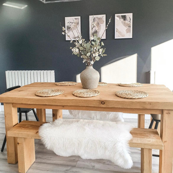 Chopwell Dining Table | Chunky, Rustic Solid Wood Dining Table