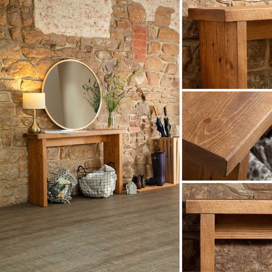 Chopwell Console Table | Rustic Solid Wood | UK Made