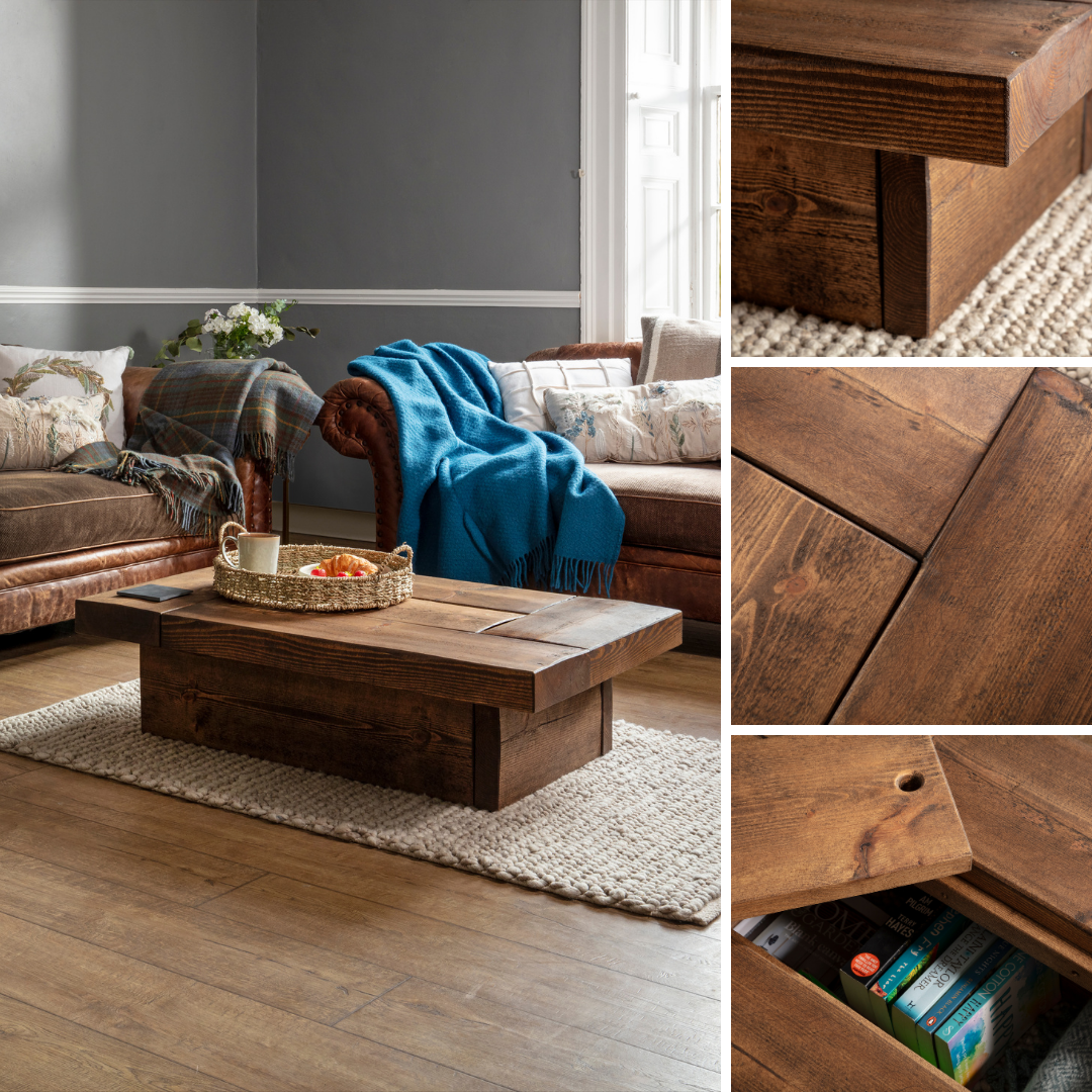 Heddon Coffee Table | Chunky, Rustic, Solid Wood, UK Made