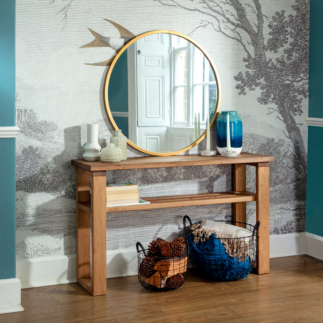 Narrow Console Table With Shelf | Sandyford Console Table
