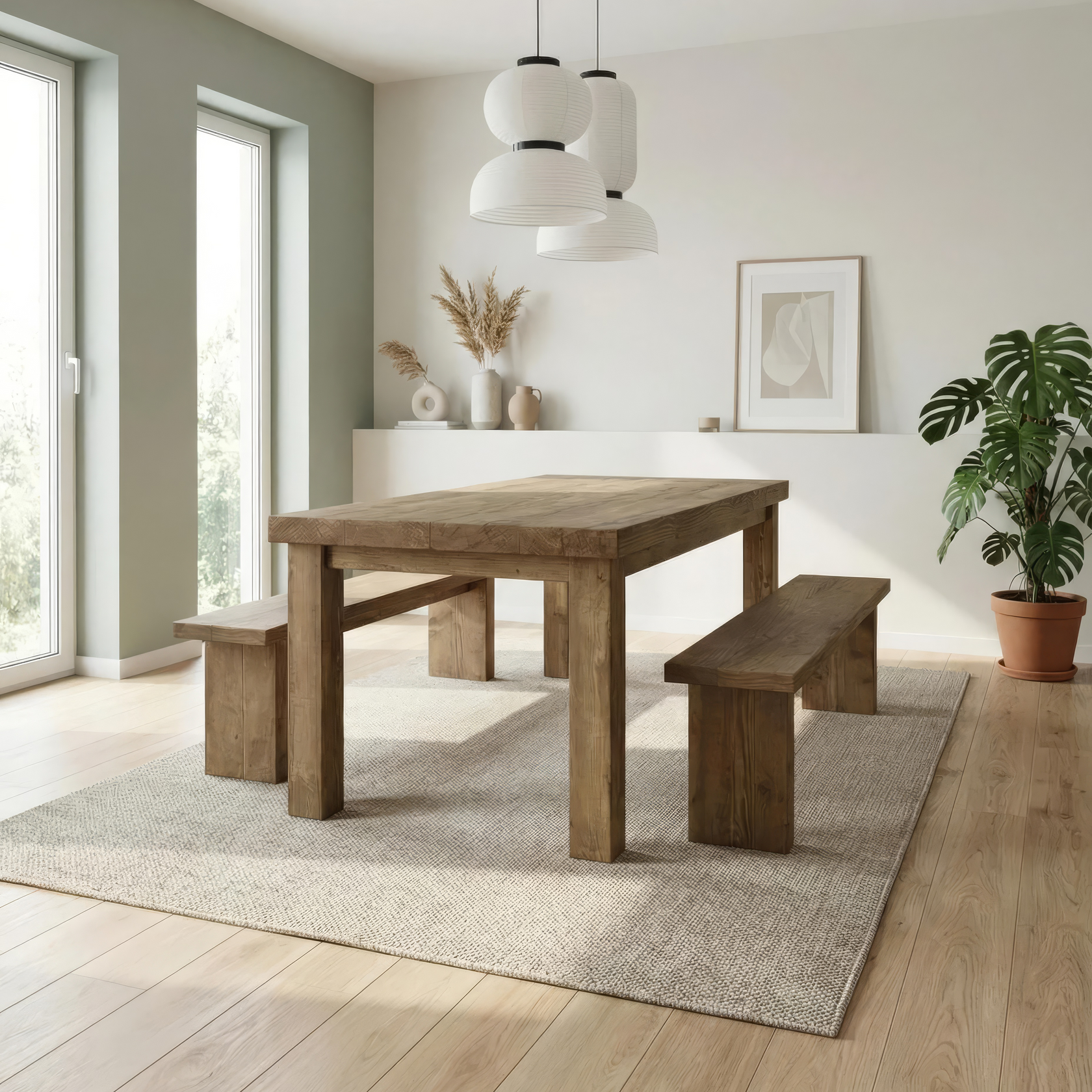 Solid Wood Dining Room Table | Chopwell Rustic Kitchen Table
