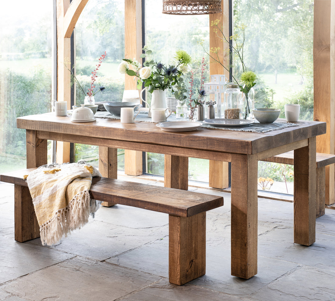 Chopwell Dining Table | Chunky, Rustic Solid Wood Dining Table