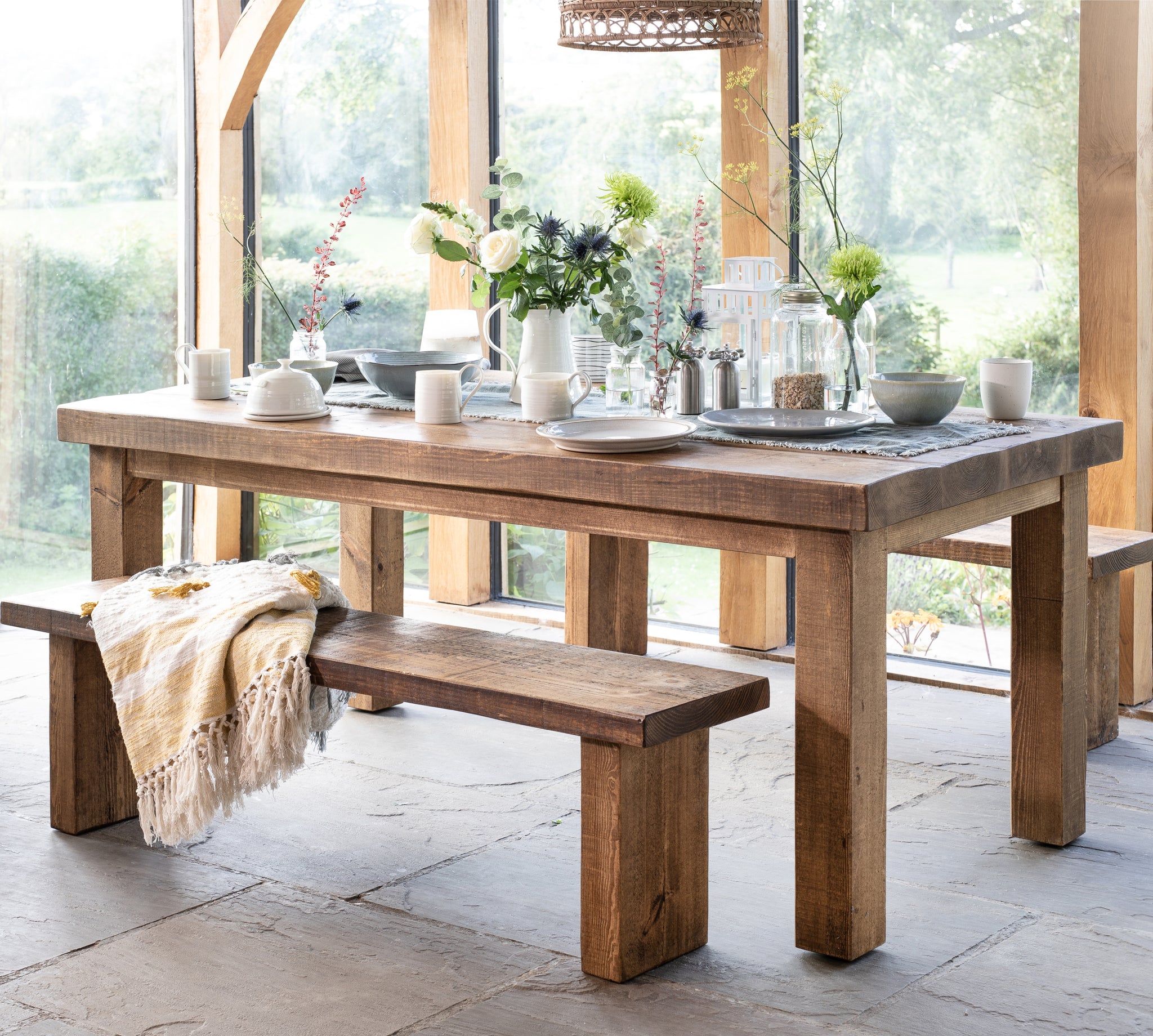 Chopwell Dining Table | Chunky, Rustic Solid Wood Dining Table