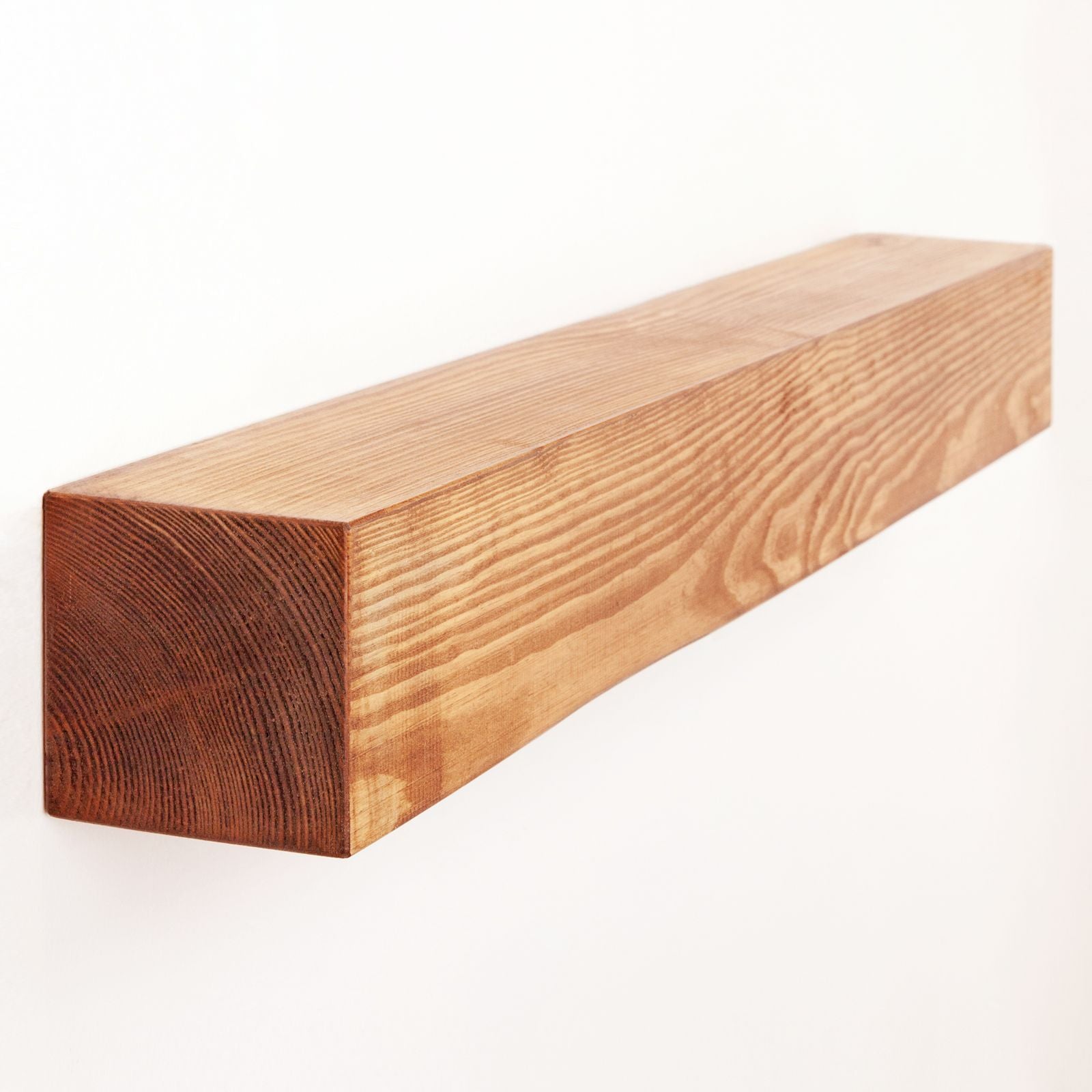 Smooth Wooden Mantel Beam | 4" Square | Handmade in 3-5 Days