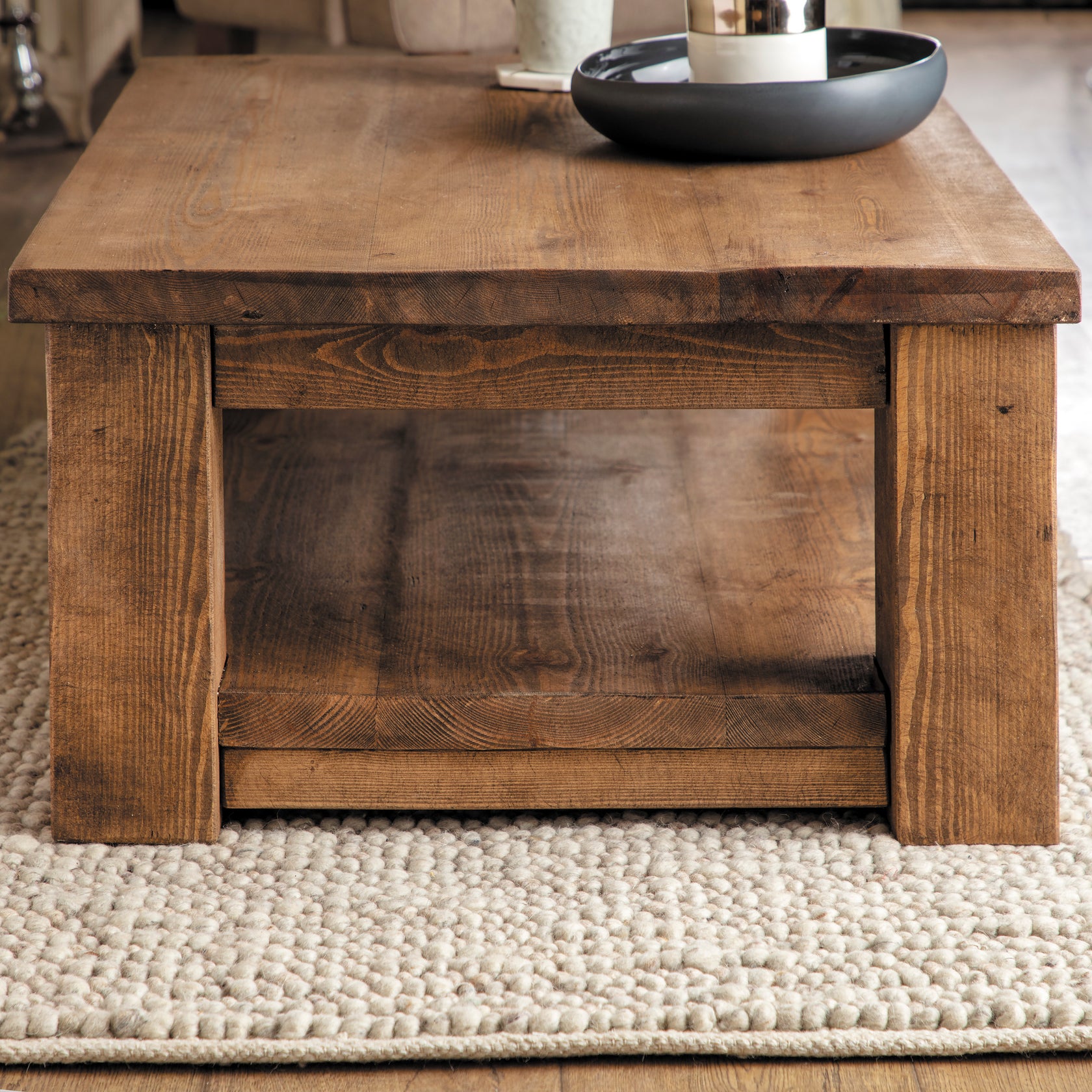 Coleridge Rustic Solid Wood Coffee Table with Storage