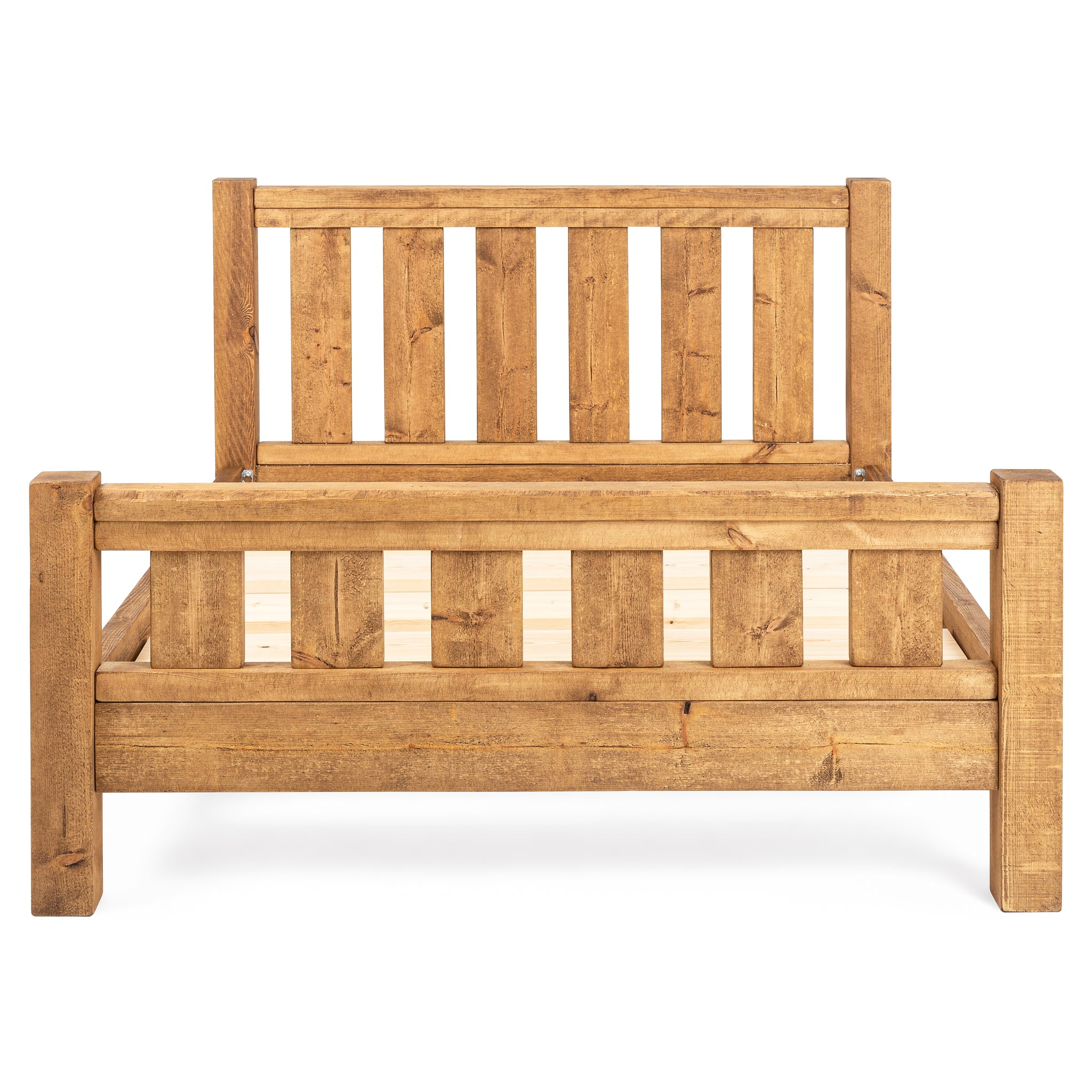Derwent Rustic Wooden Bed Frame with Footboard | British Craftmanship