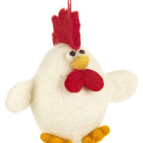 Handmade Wool White Chicken Decoration