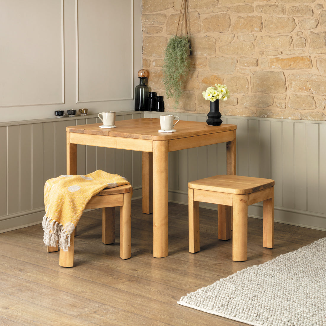 Gosforth Square Wooden Dining Table - 88cm