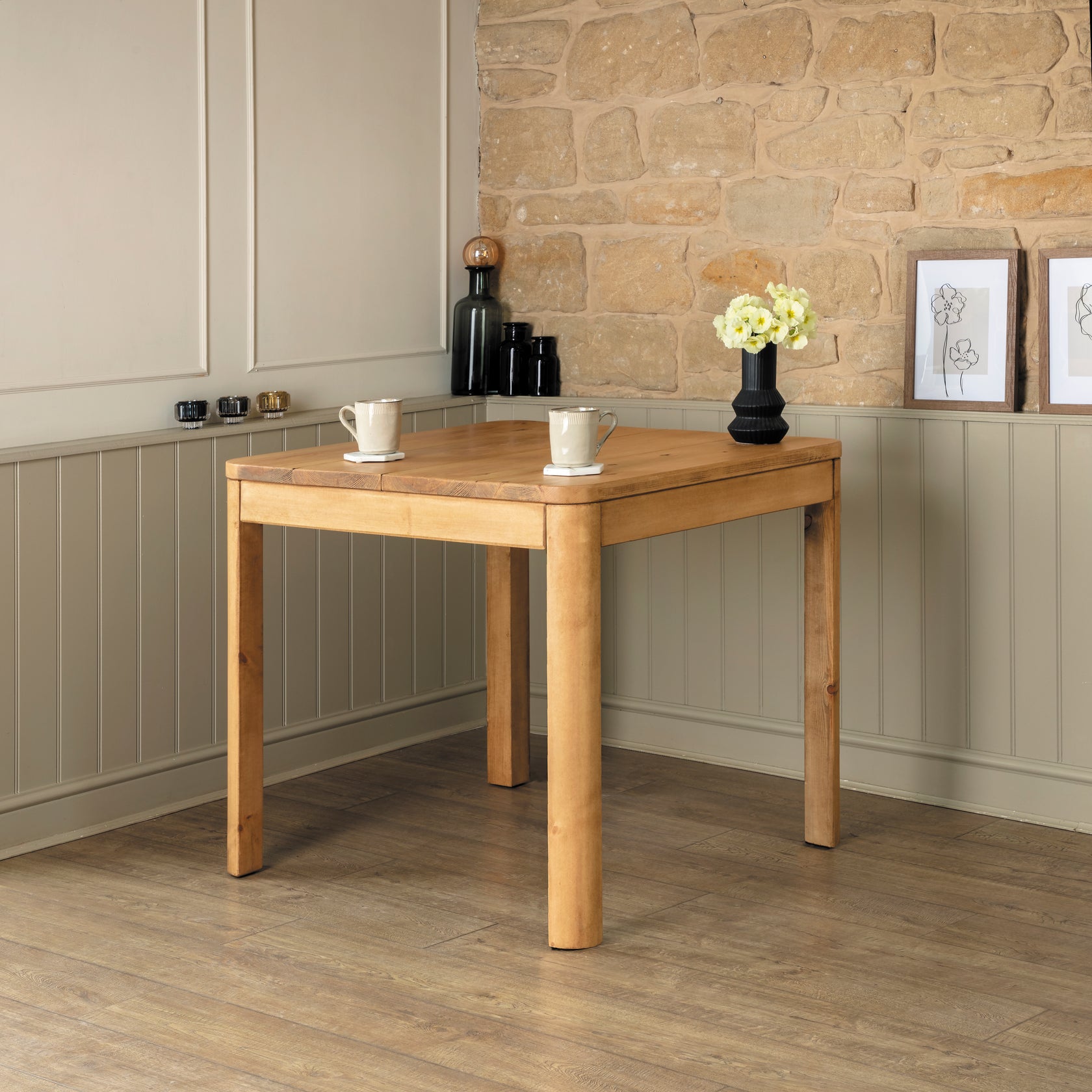 Square Dining Table for 2 With Stools | Gosforth Square Dining Set
