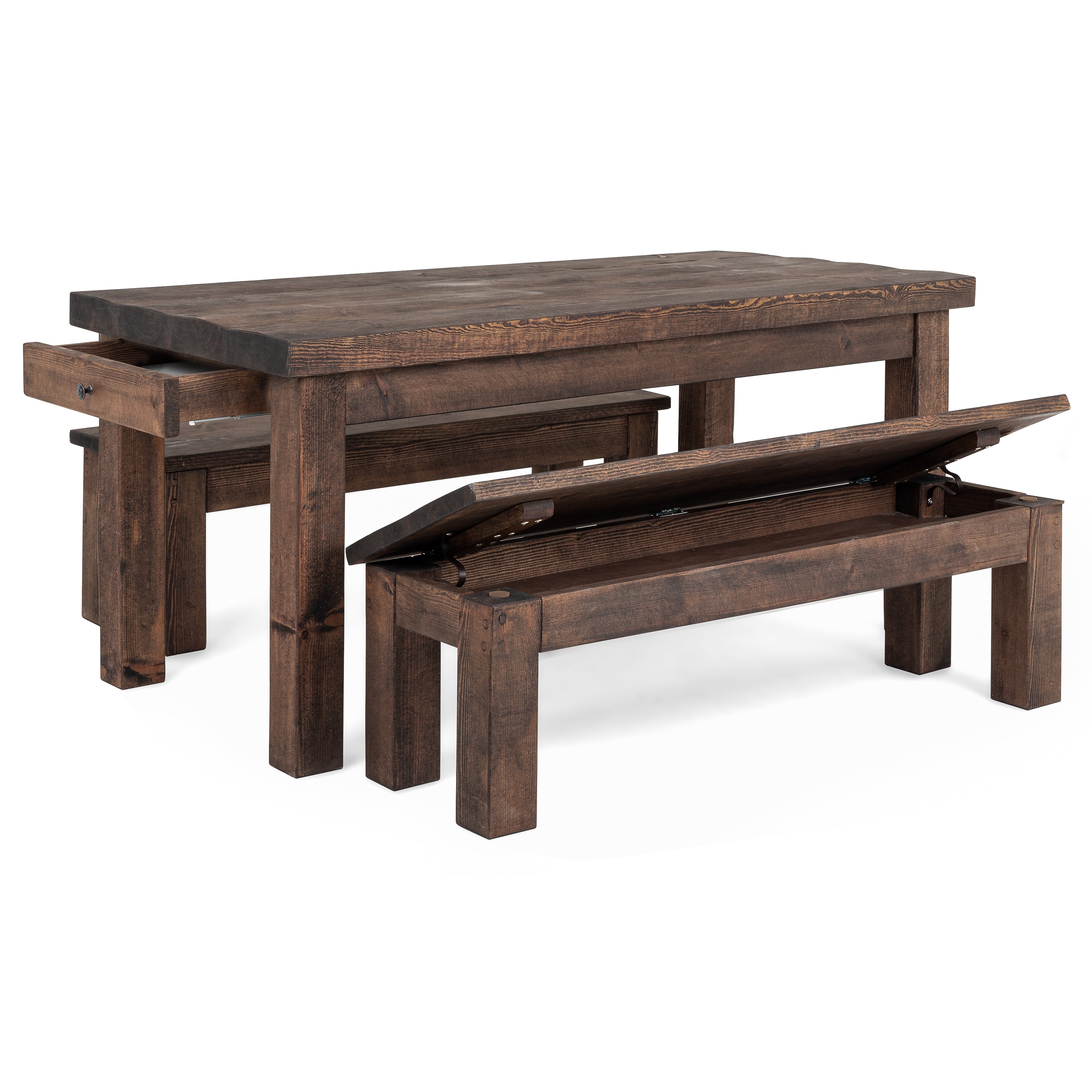 Wansbeck Solid Wood Bench with Under Seat Storage