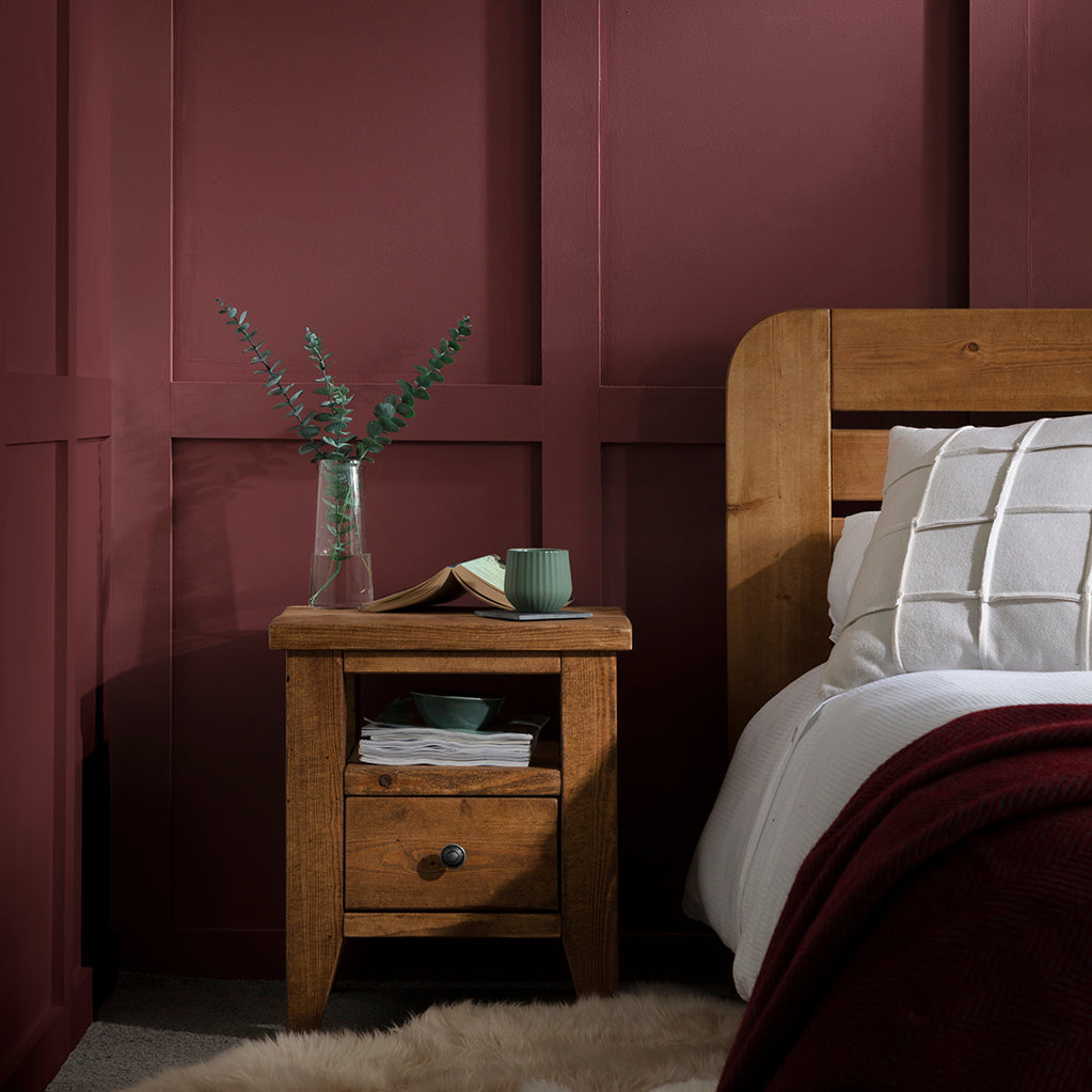 Whitburn Bedside Table | Rustic Style With Drawer