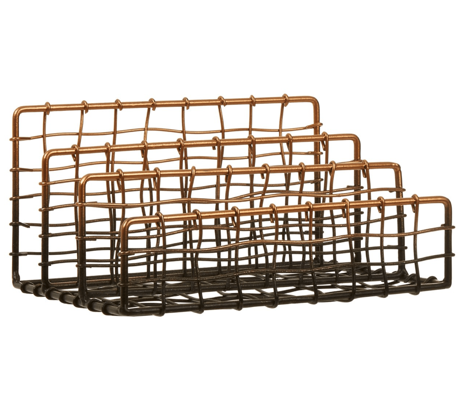 Copper And Black Metal Letter Rack