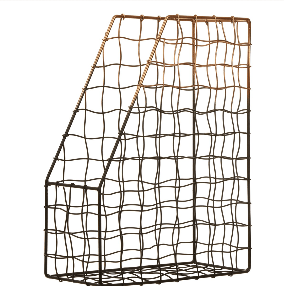 Copper And Black Metal Magazine Holder