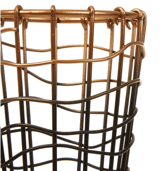 Copper And Black Metal Storage Pot