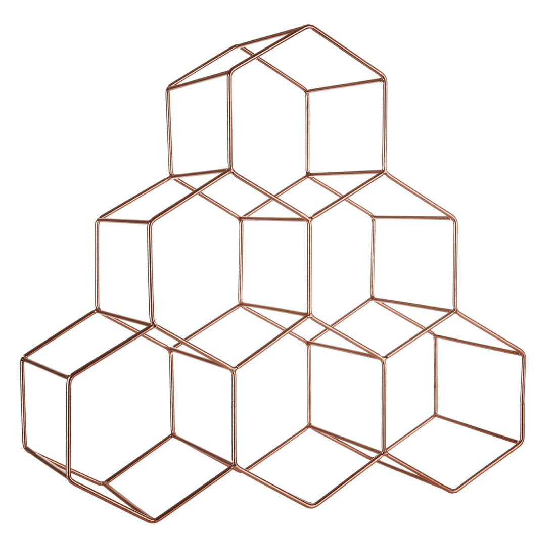 Rose Gold Metal Wine Rack | Next Day Dispatch